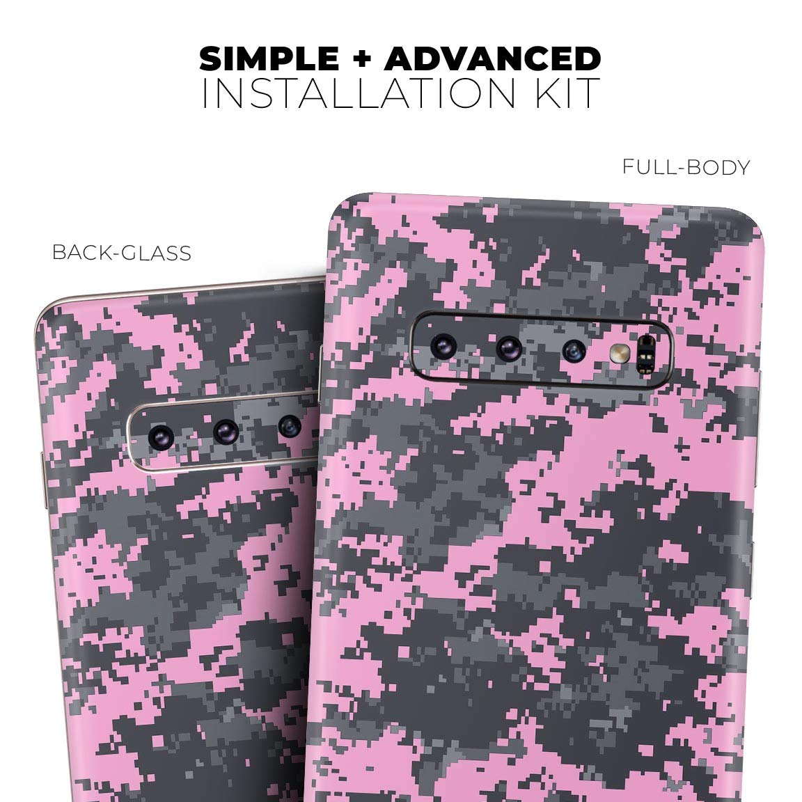 DesignSkinz Light Pink and Gray Digital Camouflage Protective Vinyl Decal Wrap Skin Cover Compatible with The Samsung Galaxy S20 (Screen Trim & Back Glass Skin)