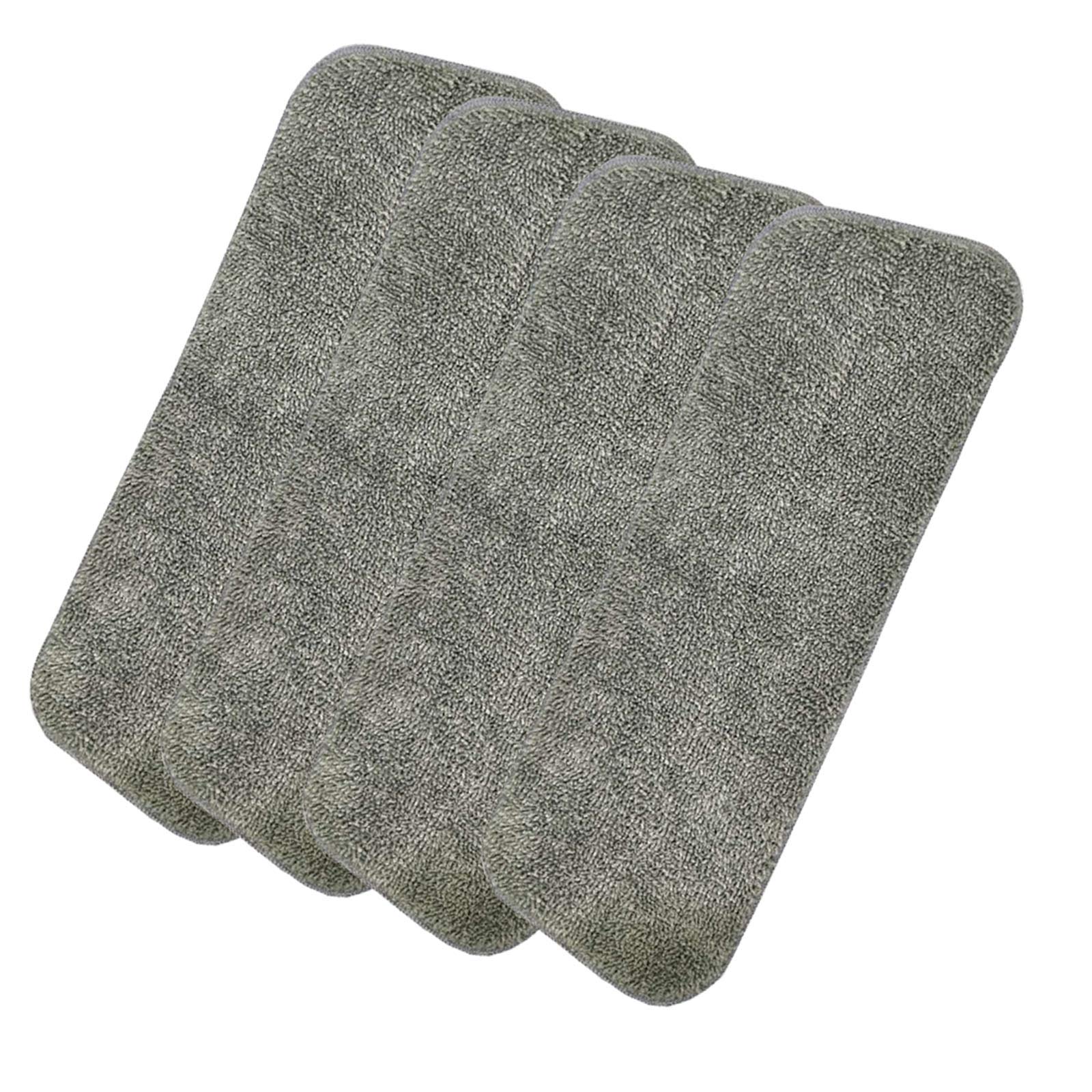 JDWG 4 Pack Mop Head Replacements Pads Microfiber Cleaning for Most Spray Mops and Reveal Mops, Wet & Dry Home Commercial Cleaning. (Grey)