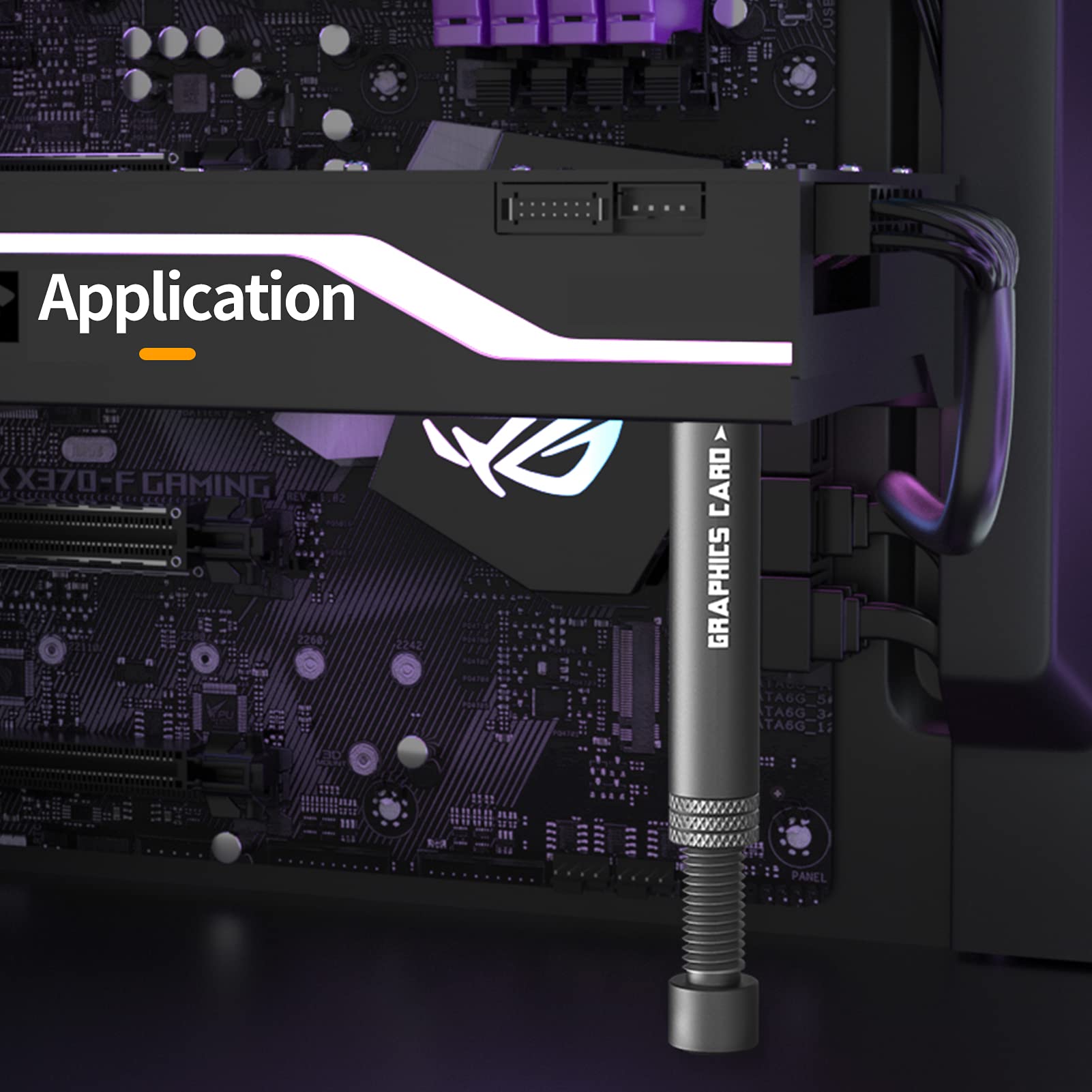 Gamital GPU Support Bracket Vertical Bloster - Graphics Card Brace GPU Stand Anodized Aluminum Sag Holder VGA Brace Support for All Universal Gaming nVIDIA GeForce GTX AMD Radeon Graphics Card & More