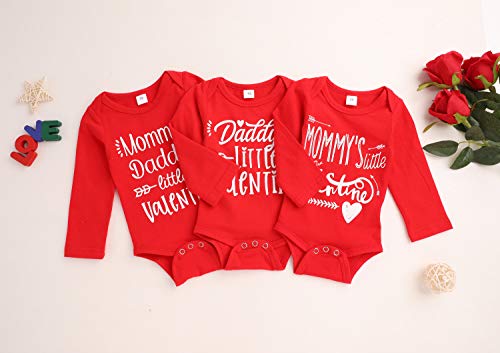 bilison Baby Boy Girl Valentine's Day Clothes Mommy and Daddy's Little Valentine Outfits
