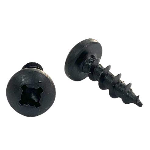 Cabentry Brand | Wood Screws | Pan Head | Square Drive | #6 | 1 1/4 Inch | Deep Thread | Sharp Point | Black Oxide Finish | 100 Pack