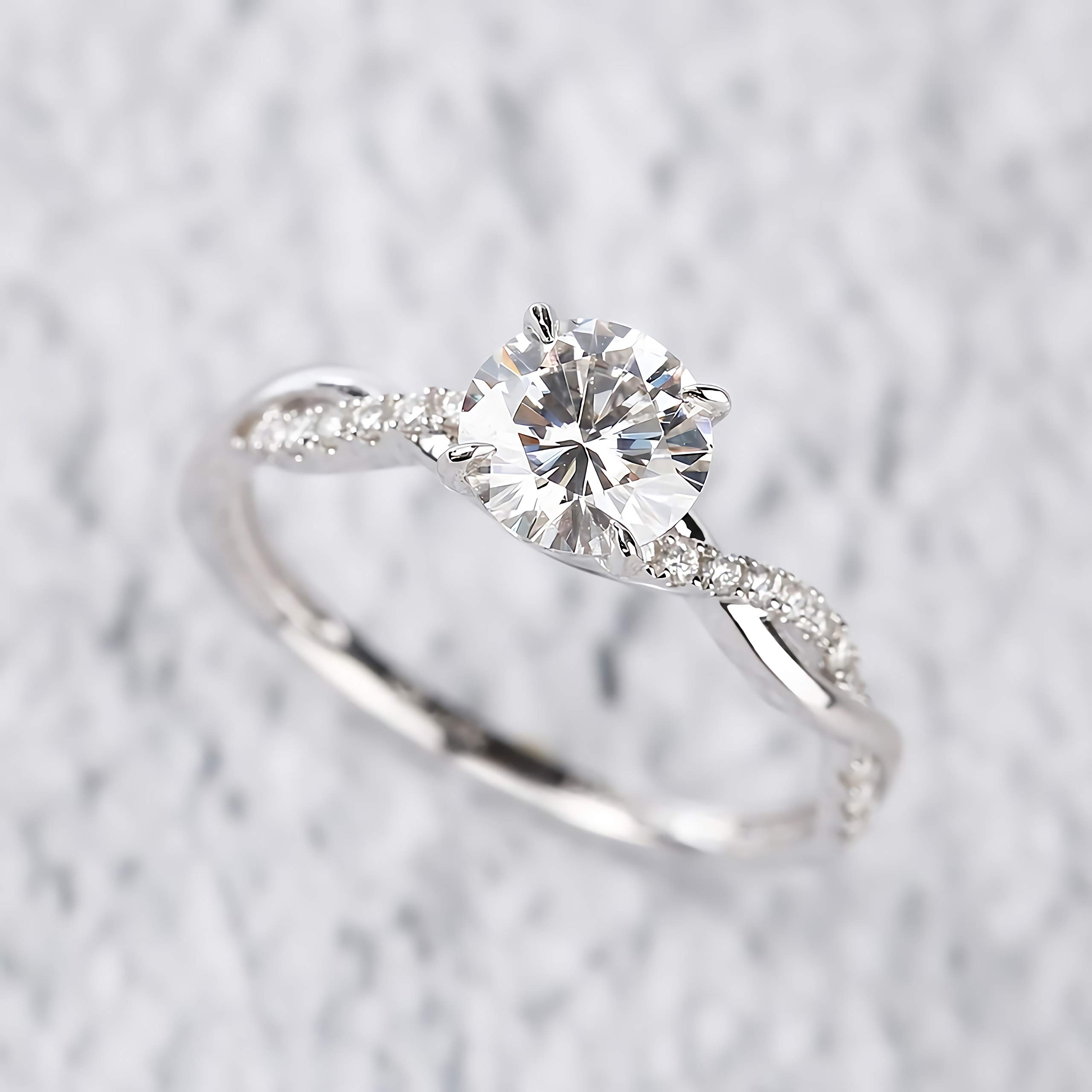 1.16 Carat (ctw) moissanite engagement rings for women - 18K ring moissanite rings-9