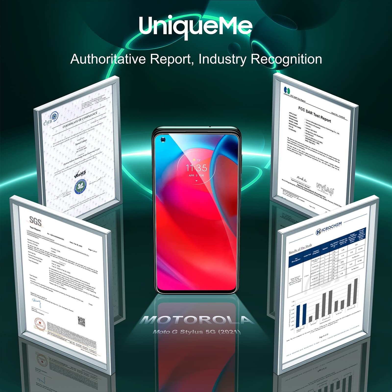 UniqueMe [ 2+2 Pack Screen Protector Compatible with Motorola moto G stylus 5G 2021 Tempered Glass Screen Protector + Camera Lens Protector [Not for Moto G Stylus 4G 2021]【Only for 2021 model】
