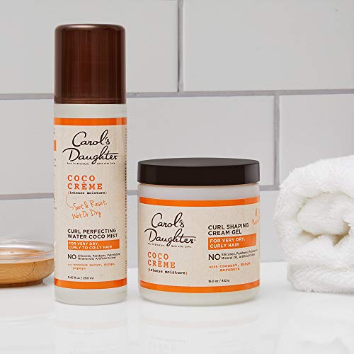 Carol’s Daughter Coco Creme Curl Perfecting Water Coco Mist, with Coconut Water, Silicone Free Curl Refresher Spray, Paraben Free Curl Activating Mist for Very Dry, Curly To Coily Hair, 5, 8.4 Fl Oz