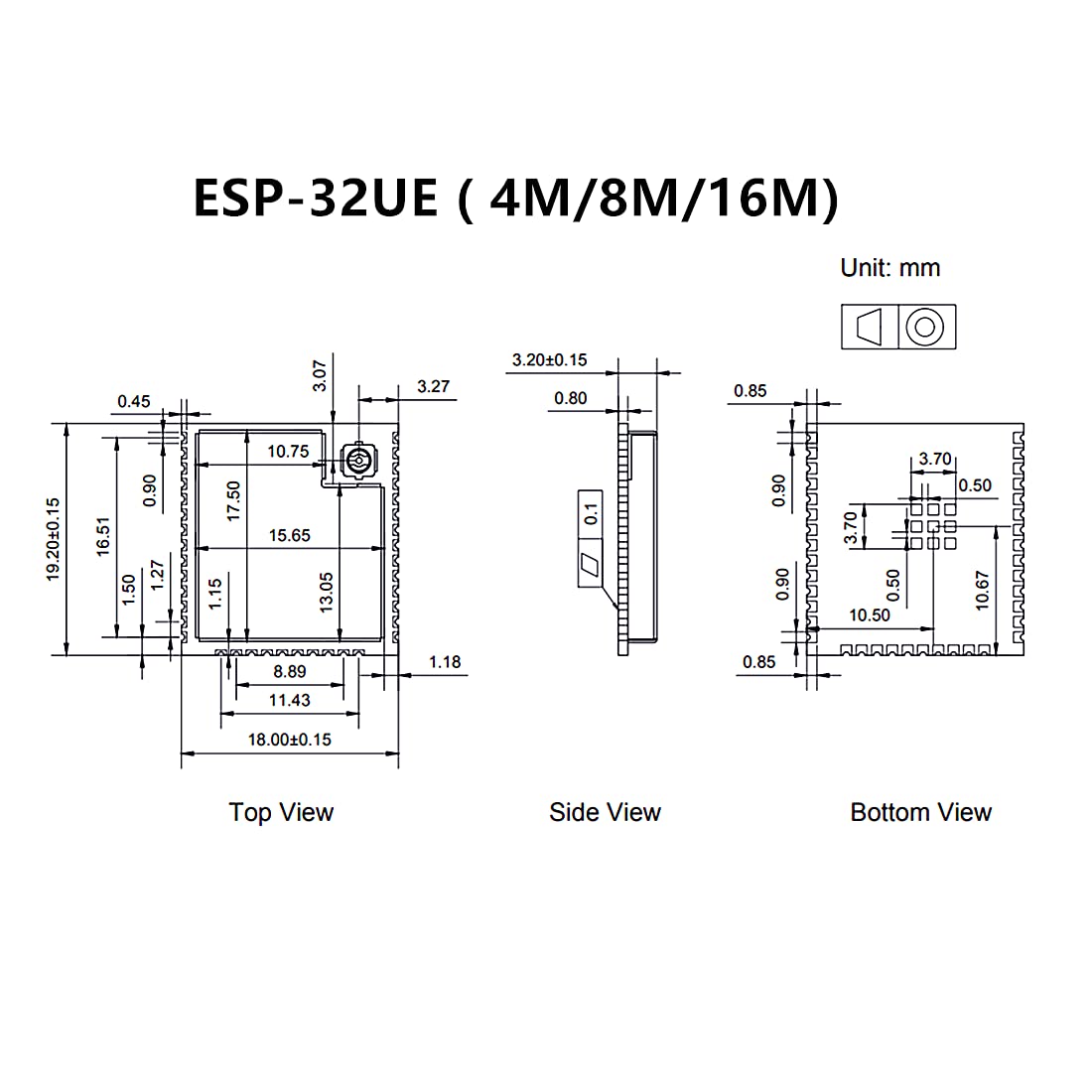 ESP-WROOM-32UE 4GHz 4M 8M 16M IPEX Antenna Bluetooth and WiFi Low Power Module ESP32UE (ESP-32UE 16M X 5 PCS)