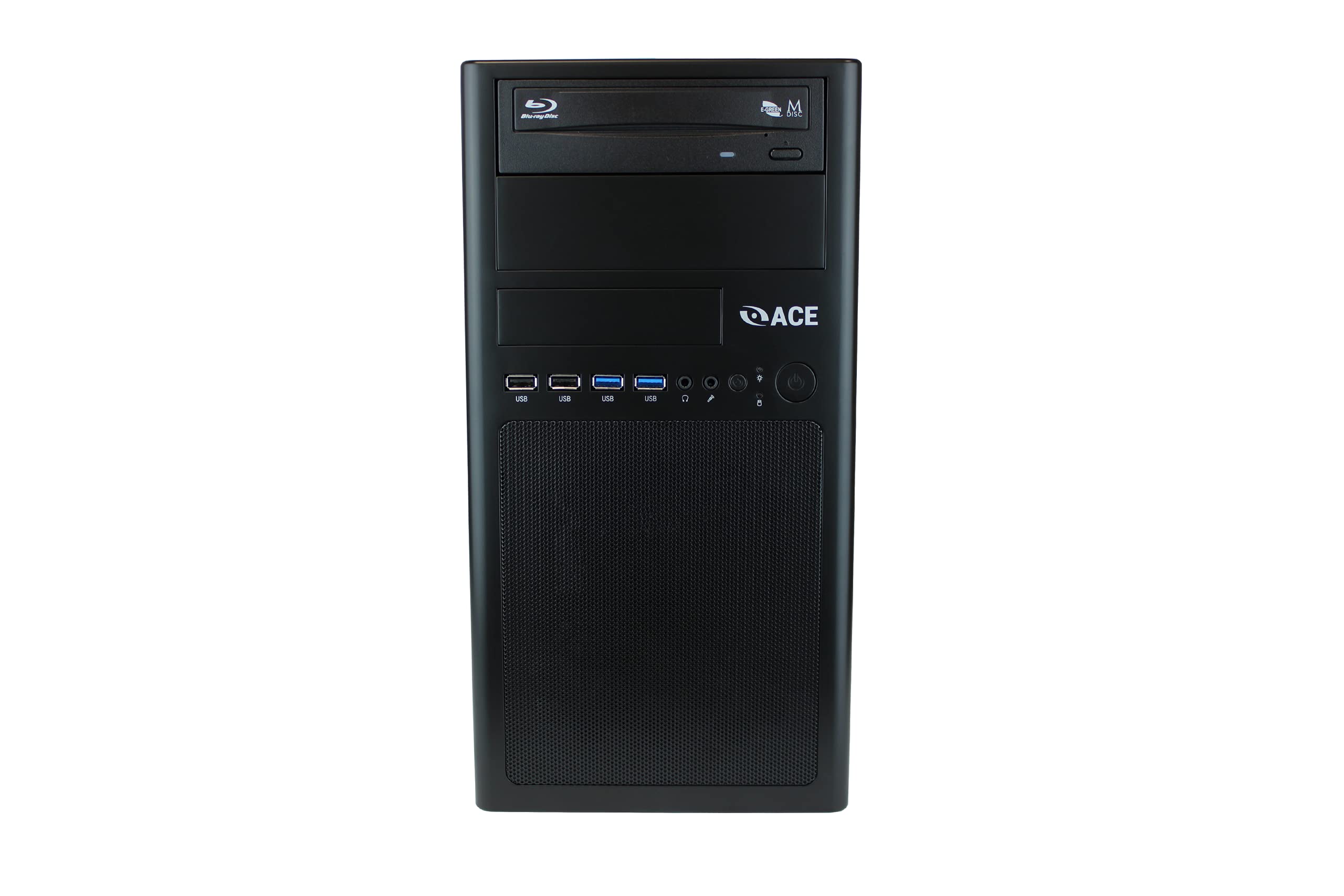 Ace Computers Business Desktop Computer (AMD Ryzen 5 2600 3.4GHz, RX 560 4GB, 16GB DDR4 2933MHz RAM, B450 Chipset, 500GB NVMe M.2, Blu-ray Drive, 500W PSU, Windows 10 Professional) Office PC Tower