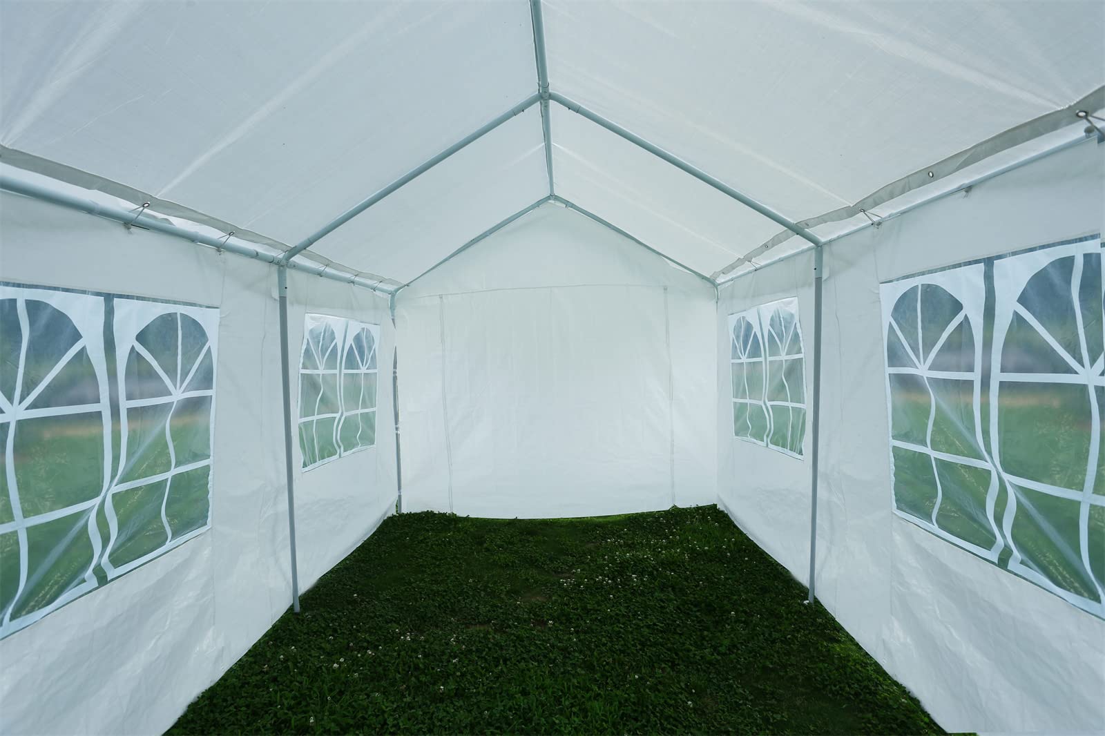 10'x20' Heavy Duty Carport Gazebo, Canopy Garage, Car Shelter with Windows