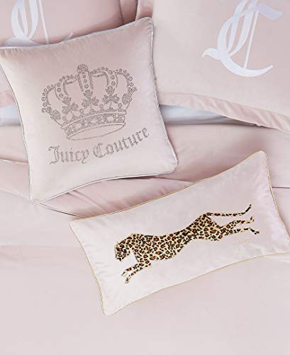Juicy Couture Polyester Gothic Rhinestone Decorative 1-Piece Indoor/Outdoor Pillow, 1 Count (Pack of 1), Blush