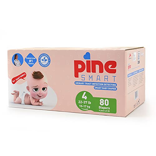 Smart Baby Diapers - Urinary Tract Infection Detection - Hypoallergenic - Paraben Free - Dye Free (Size 4, 80 Count)