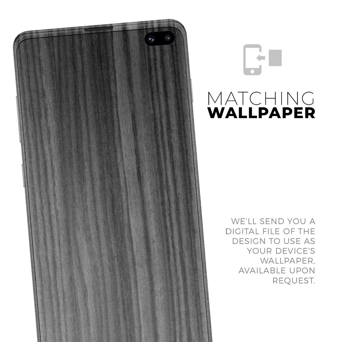 DesignSkinz Dark Ebony Woodgrain Protective Vinyl Decal Wrap Skin Cover Compatible with The Samsung Galaxy S20 (Screen Trim & Back Glass Skin)