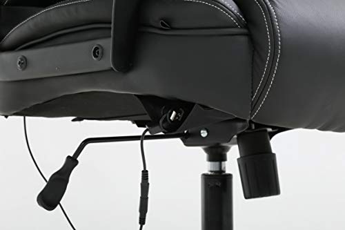 500lbs Big & Tall Task Office Chair, Wide Seat Desk Chair with Massage Lumbar Support Armrest Swivel Rolling High Back Leather Adjustable Ergonomic Computer Chair for Managerial Executive Chairs Black