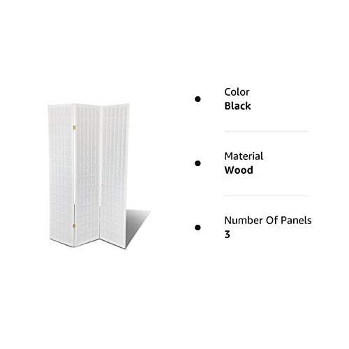 3-10 Panel Room Divider Square Design White (3 Panel)