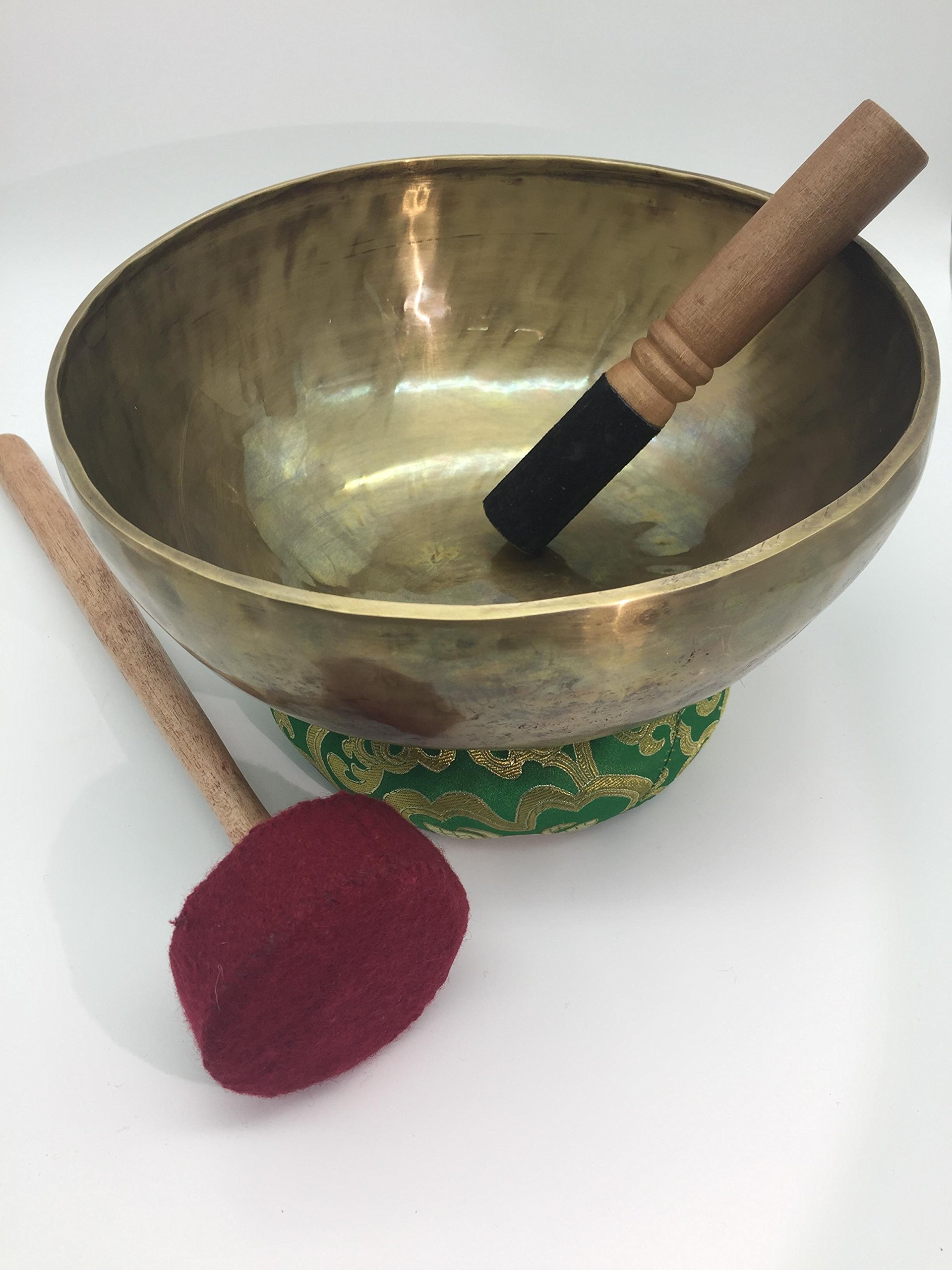 10" handmade Himalayan singing bowl, hand beaten by Nepali artisans to make magical tones by Shambhala Arts & Handcrafts