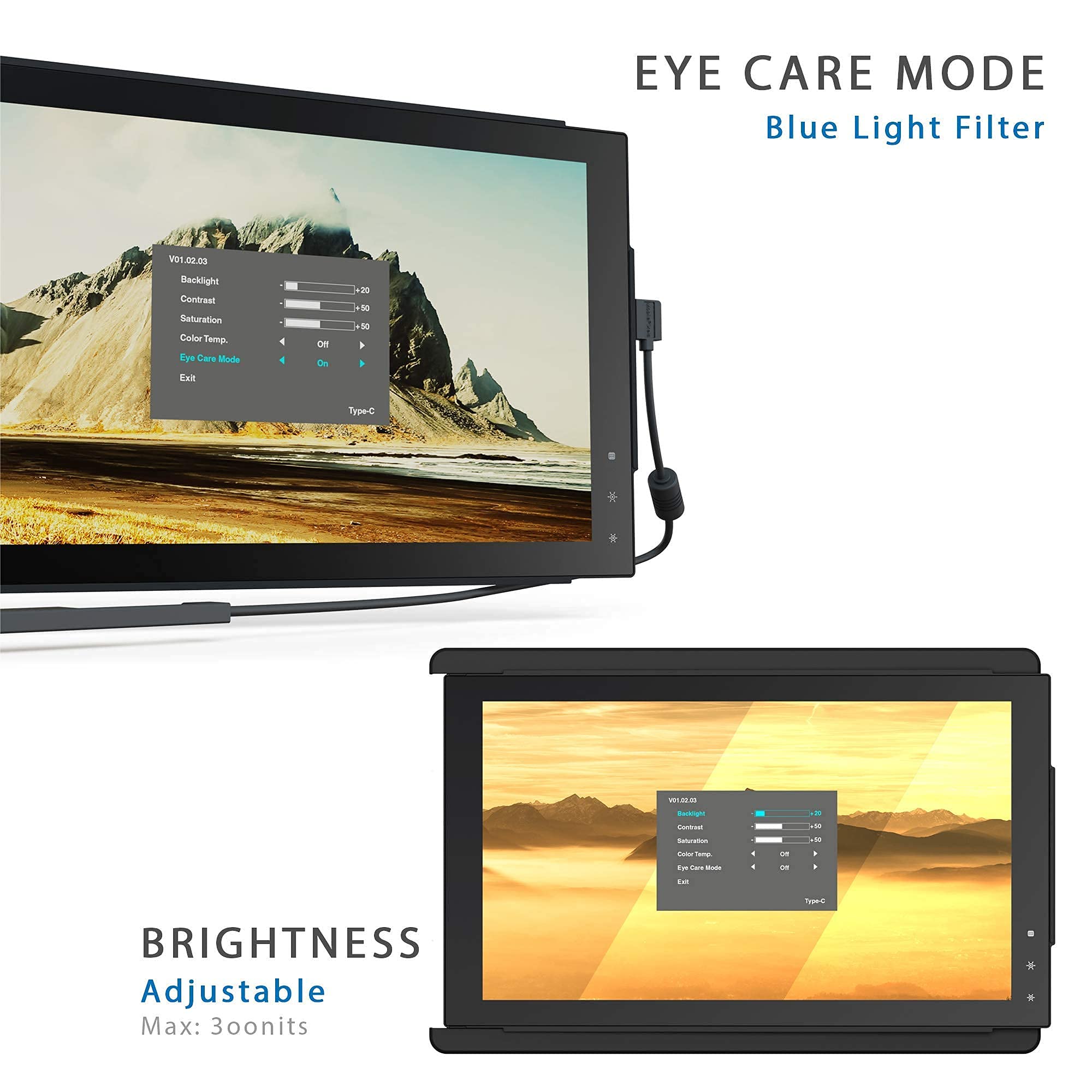 Trio Max Mobile Pixels Tri-Screen Laptop Monitor, 14'' Full HD IPS Dual Triple Monitor for laptops, USB C/USB A Portable Screen,Windows/Mac/OS/Android/Switch Compatible (2X Monitor and 1x Kickstand)