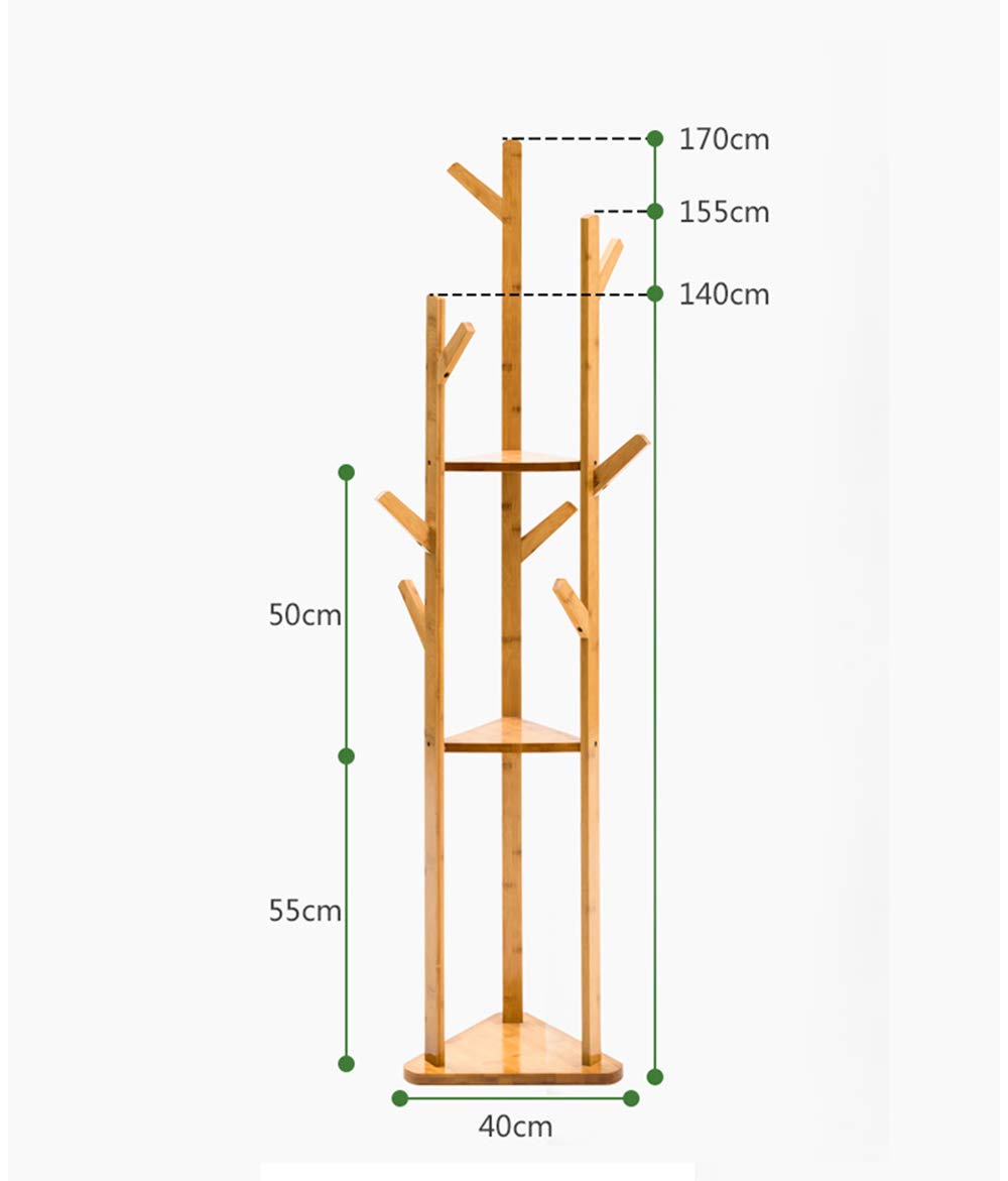 LUYIYI Solid Wood Simple Floor Simple Modern Clothes Rack Finishing Rack Living Room Storage Rack