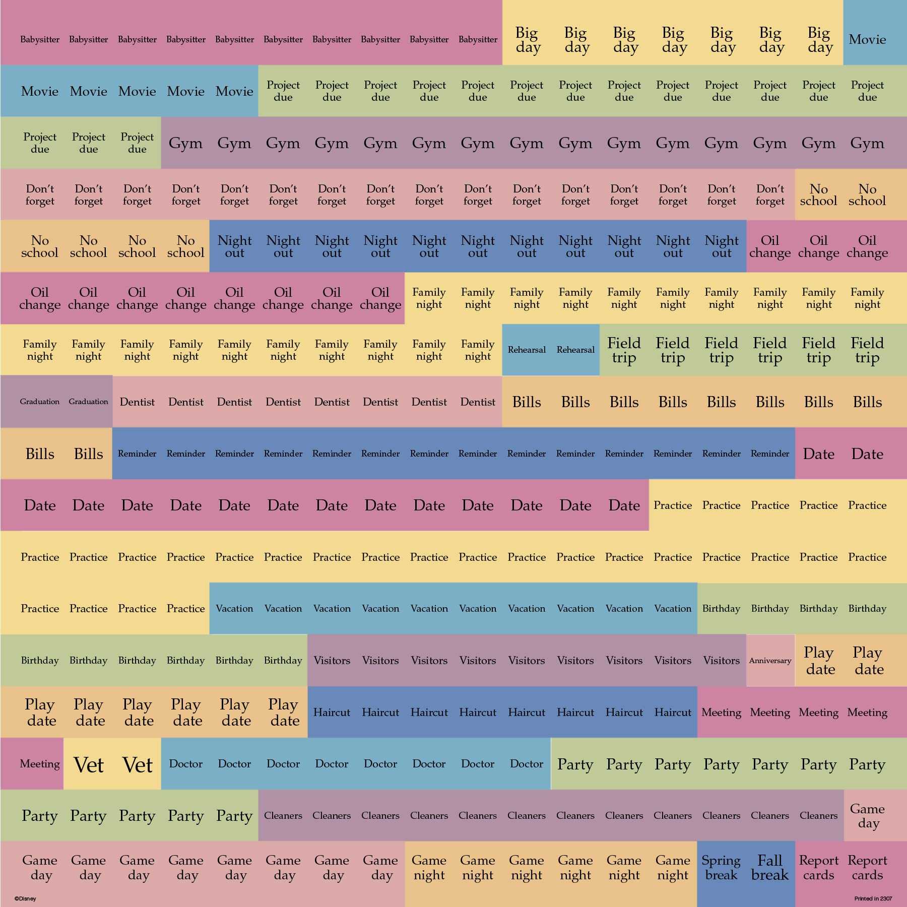 2023 Disney Classics Magnetic Family Calendar