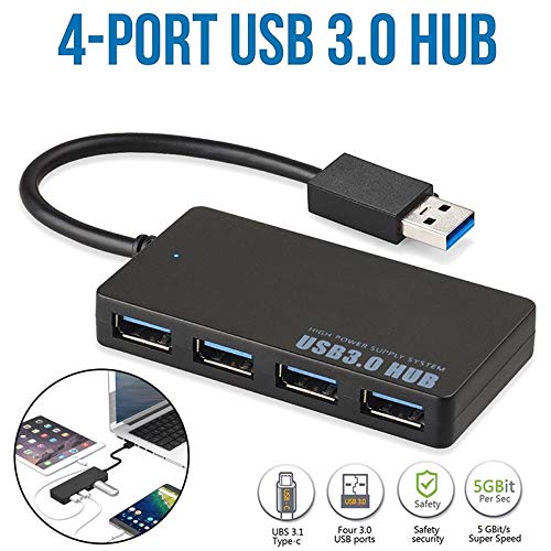Lysee HDMI Cables - ABGN -USB 3.0 Hub 4 Port High Speed Slim Compact Expansion Splitter - (Color: Black, Length: Other)
