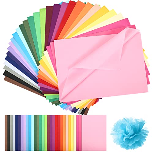 300 Sheets Gift Wrapping Tissue Paper 30 Assorted Colored Tissue Paper, 11.4" x 7.9" Art Craft Paper, DIY Rainbow Tissue Paper Bulk for Gift Wrapping Gift Bags Decorations