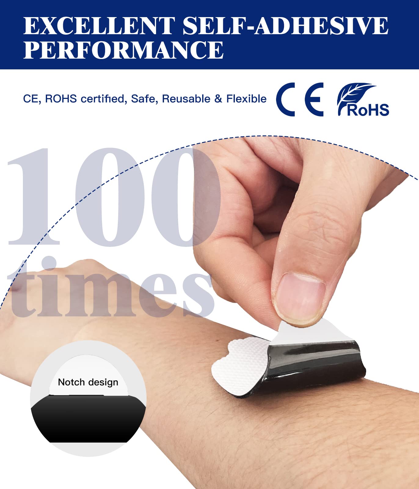 10 Pcs TENS Unit Replacement Pads Large Electrode Patches with Upgraded Self-Adhesive and Non-Irritating Design, Reusable 35 Times for Electrotherapy, Compatible with AUVON TENS, TENS 7000