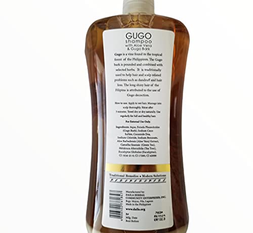 Daila Herbal Gugo Shampoo with Aloe Vera and Gugo Bark 1000 ml, Large