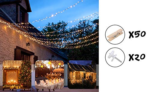 100 LEDs 32FT Window Curtain String Light Wall Decor & Christmas Wedding Party Home Garden Bedroom Outdoor Indoor Wall Decorations, Warm Yellow