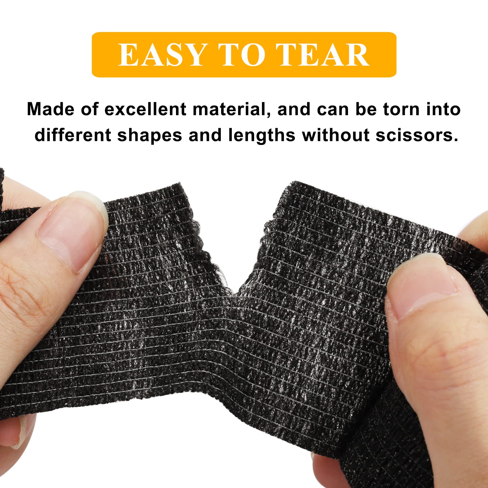 Tattoo Grip Tape - Ruicoo 4pcs Tattoo Grip Wrap Cover Disposable Tape Self-adhesive Bandage 2"x 5 Yards Black Tattoo Grip Tape for Tattoo Machine Grip