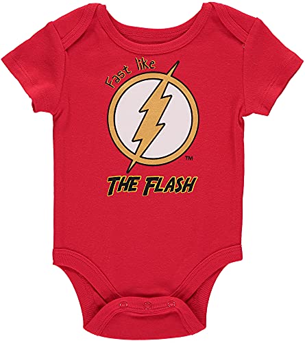 DC Comics Baby Boys Short-Sleeve Bodysuit Three Pack - Baby Boy Clothes Featuring Batman Superheroes (3 Pack, 3-6 Months