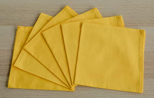 AMOUR INFINI Cotton Napkins | 12 Pack | 18 x 18 Inch | 100% Ring Spun Premium Cotton | Perfect for Restaurants, Events and Dinner Napkins | Highly Absorbent Cloth Napkins | Yellow