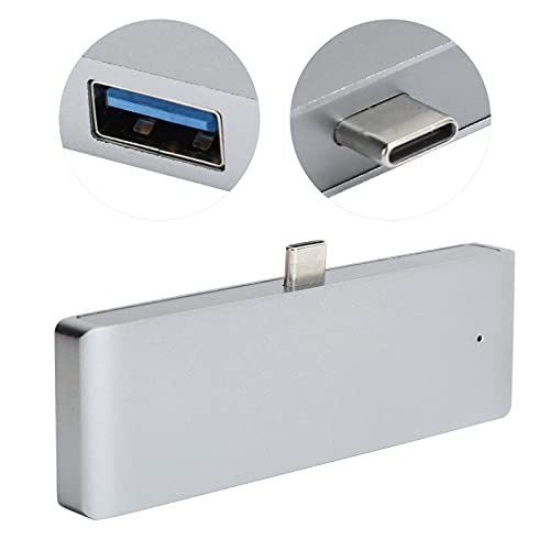 USB C Hub, 4in 1 Type C Hub Docking Station Type‑C to HD Multimedia Interface+Audio3.5+USB3.0+USB-C Adapter with Aluminium Alloy Material for Laptop, PC, Computer, Mobile HDD, Flash Drive