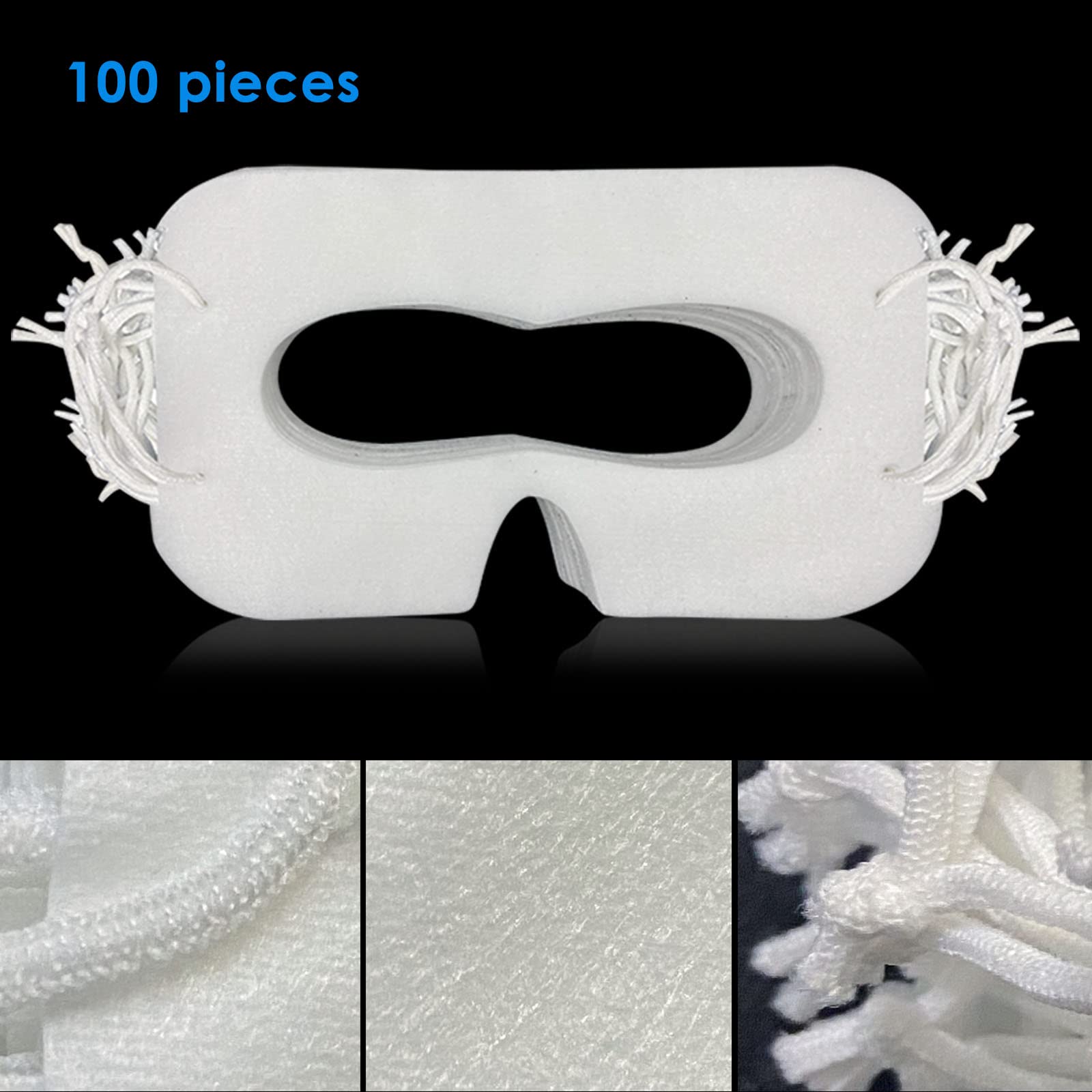 100 Pack Disposable Face Covers Sanitary Pads Mask for Meta Oculus Quest 1/2 HTC Vive/PS VR/Gear VR/Oculus Rift White