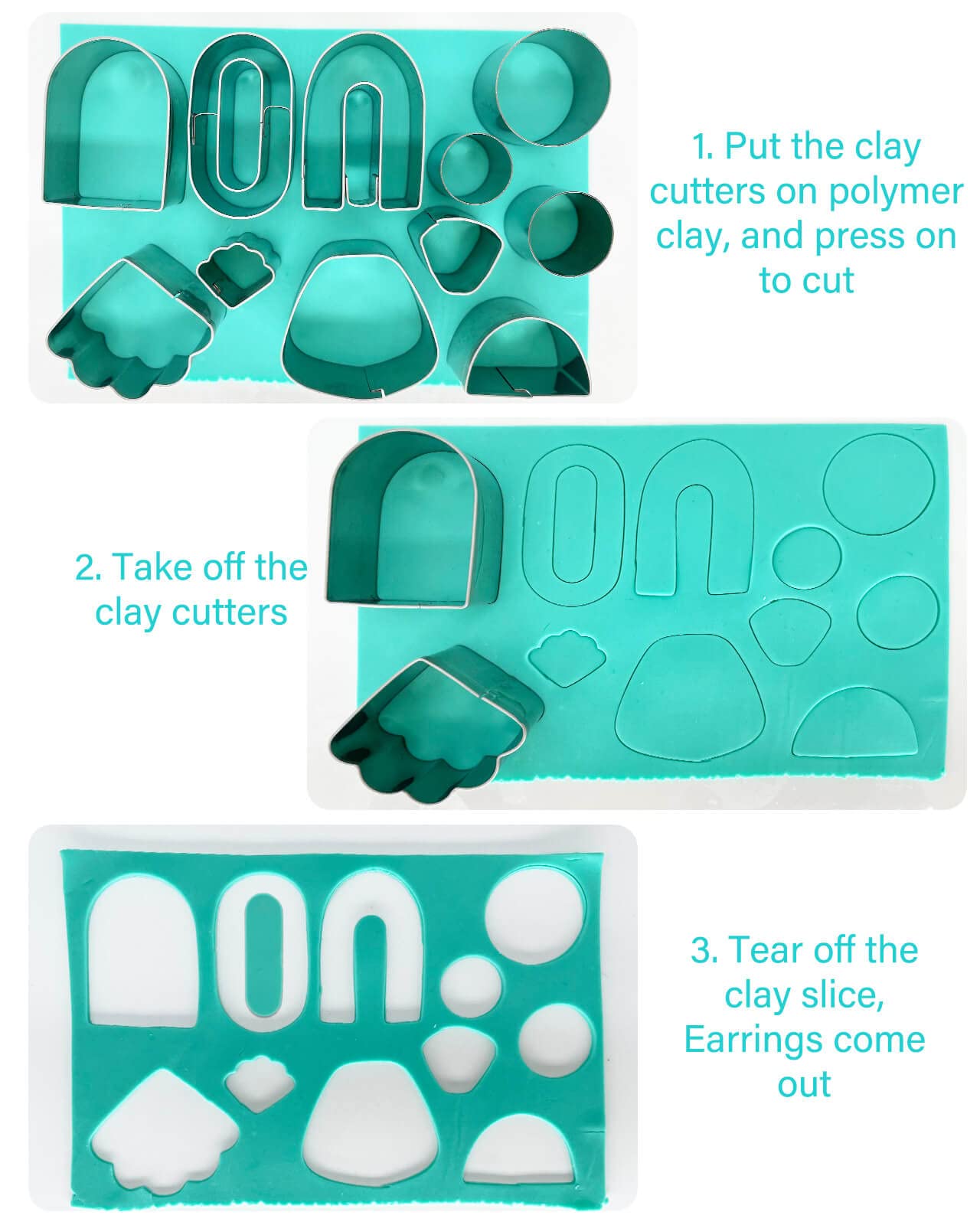 11Pcs Polymer Clay Cutters, iButliv Classic Shapes Clay Earring Cutters Molds for Polymer Clay Jewelry Pendant Necklace Making, Minimalist Geometric Shape Cookie Cutters