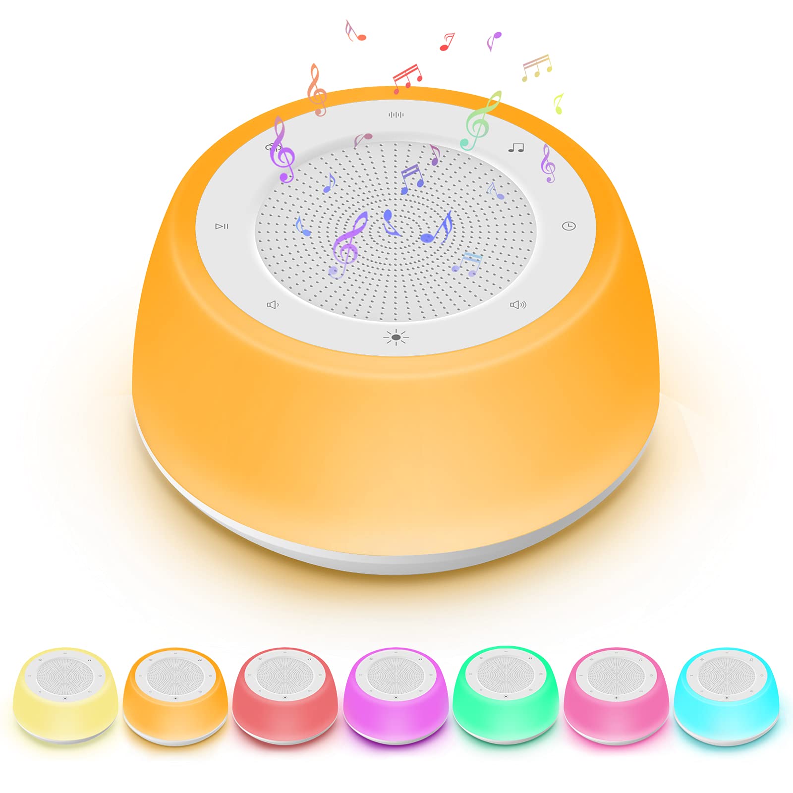 White Noise Sound Machine with Adjustable Night Light, Timer & Memory Features | Sleep Sound Machine with 16 Soothing Sleep Sounds for Babies & Adults | Sleep Therapy at Home & While Travelling