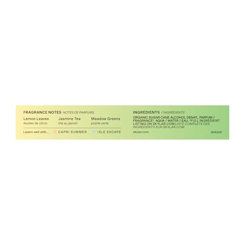 Skylar Sun Shower Eau de Parfum - Hypoallergenic & Clean Perfume for Women & Men, Vegan & Safe for Sensitive Skin - Woody Citrus Perfume with Notes of Lemon, Jasmine & Meadow Greens - 10mL /0.33 Fl oz