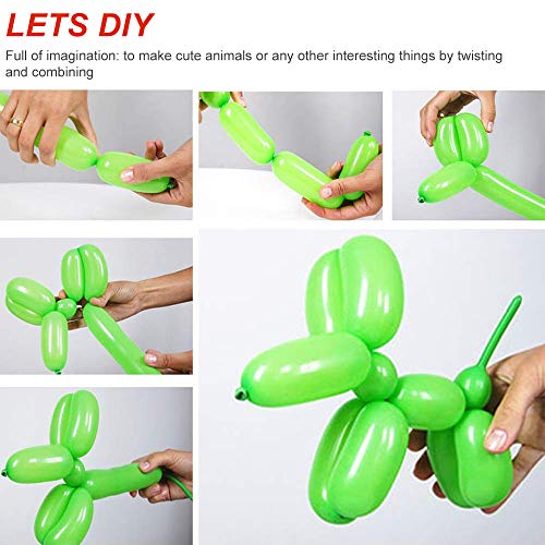 100Pcs Magic Balloons, Colorful Long Latex Balloons Twisting DIY Animal Balloon Premium Quality Balloons for Beginners Children's Party Carnivals Party Decoartions