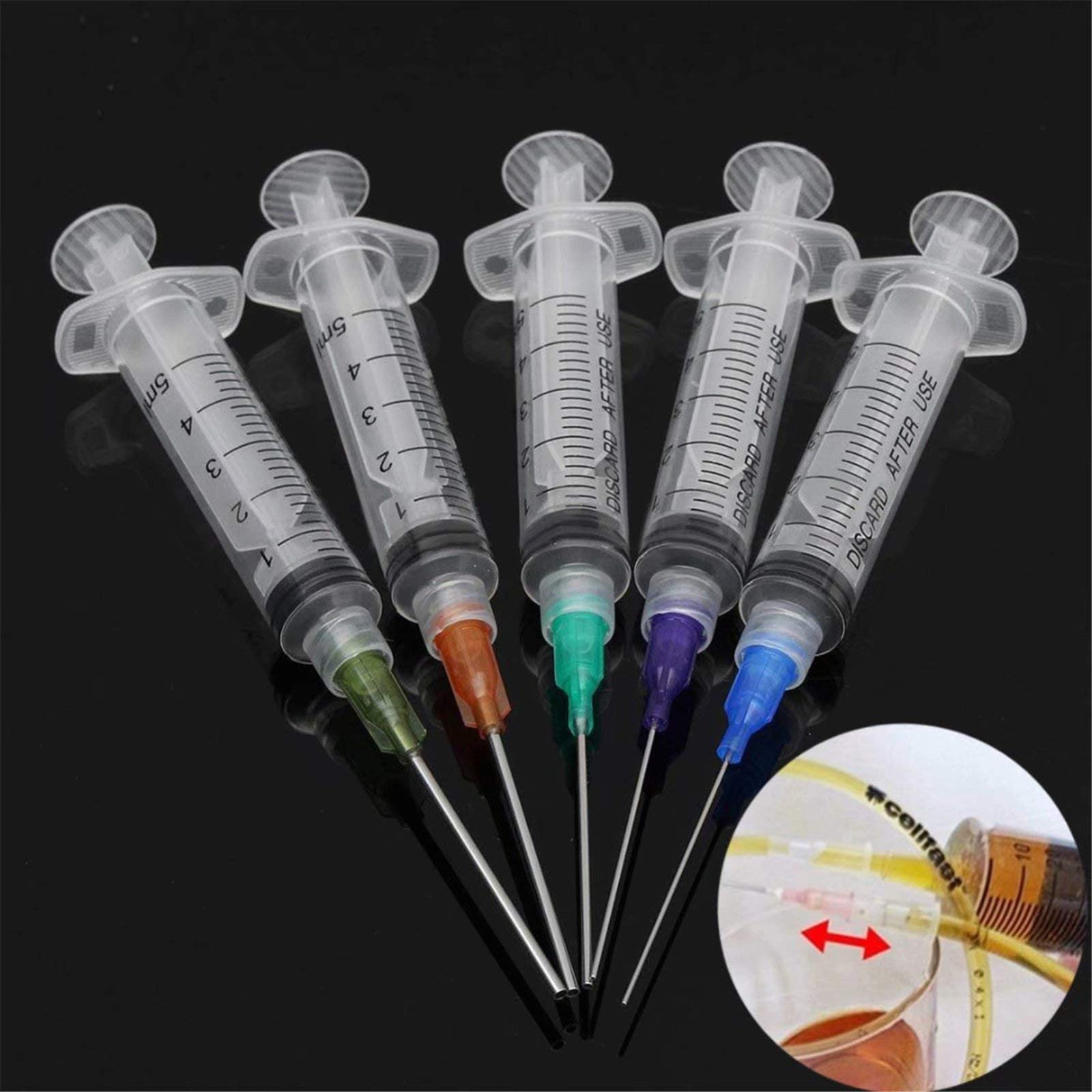 5ml Syringes Blunt Tip Needle Storage Caps - Glue Applicator,Oil Dispensing