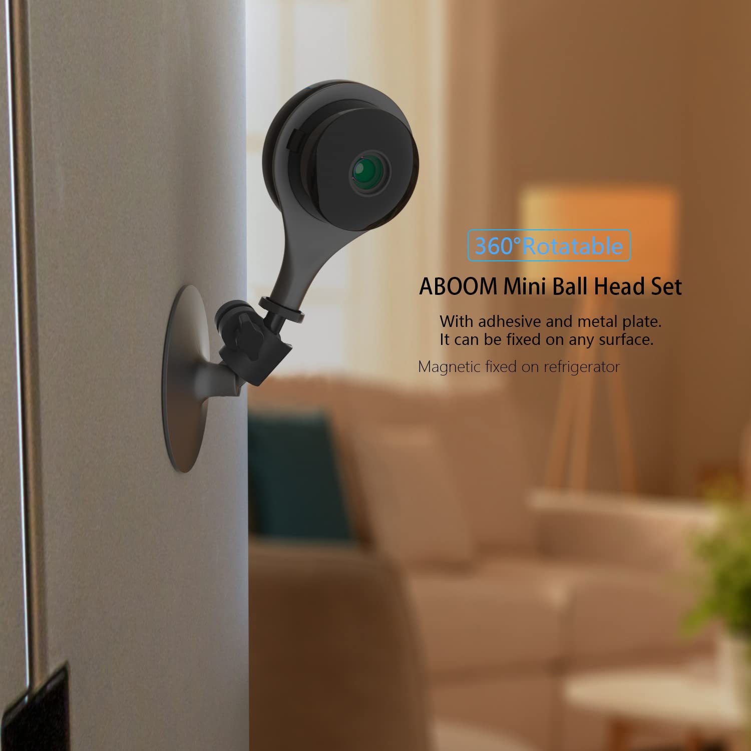 ABOOM (2 Pack) 360 Degree Adjustable Wall Mount Bracket Kit Compatible with Google Nest Cam ,Hole-Free Installation, NOT Included Google Nest Cam
