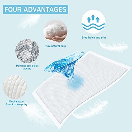 Baby Disposable Changing Pad, 25 Pack Soft Non-Woven Fabric Breathable Waterproof Underpads, Portable Leak-Proof Mattress Protector, Incontinence Bed Pads