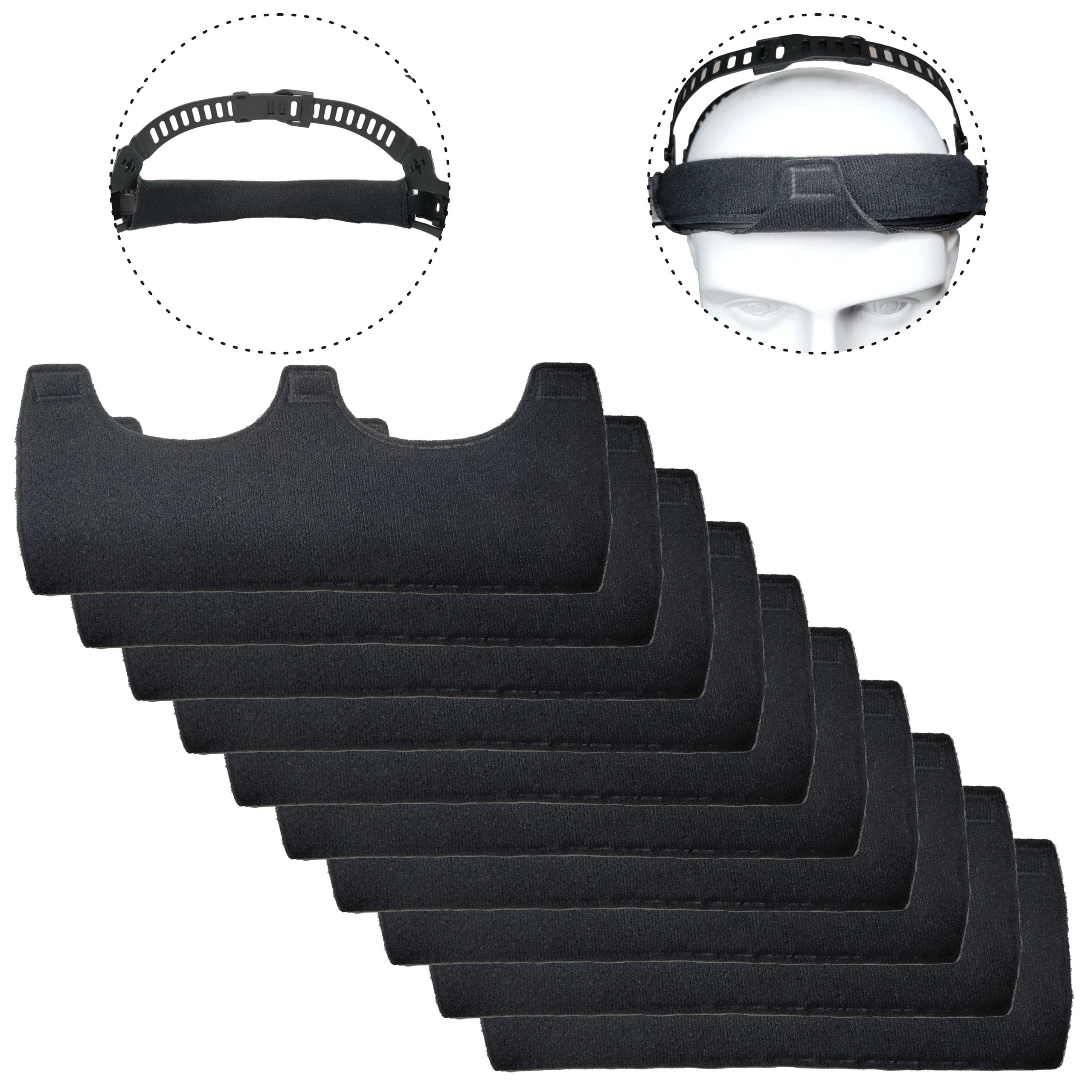 10 Pieces Hard Hat Sweatband, Washable Reusable Hard Hat Sweatband Liners for Hard Hat, Welding Helmet