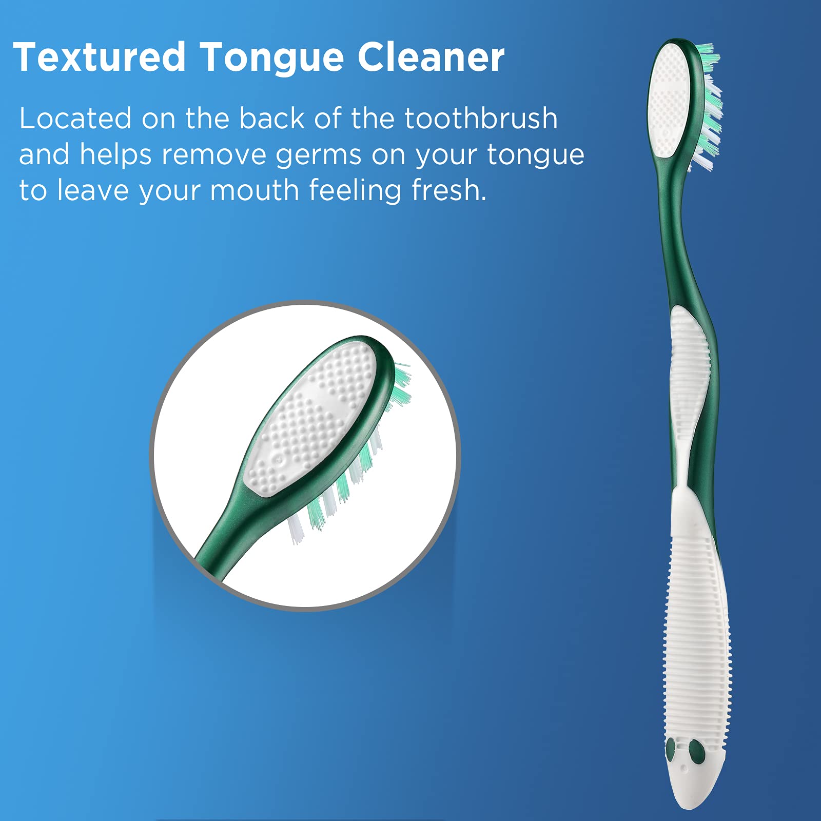 Fremouth Hard Toothbrushes for Adults, with Cross Firm Bristles, 6 Count