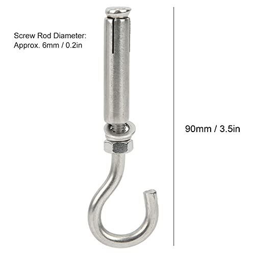 10 Pcs Expansion Bolts Hook Opening Hole Stainless Steel for Medical Communication Equipment, Wall Ceiling Hanging