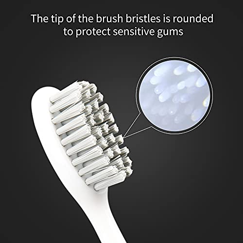 Flexforce V1 Toothbrush Replacement Heads, Adult and Kid Toothbrush Heads, Sonic, Clean Tongue Coating, Nylon (4 Packs, White)