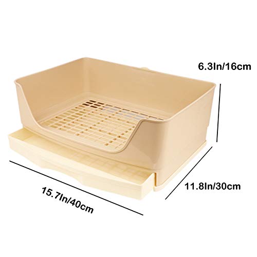 Linifar Extra Large Rabbit Litter Box, Pet Potty Corner Cage Toilet with Bonus Pads for Adult Bunny Guinea Pig Chinchilla Ferret