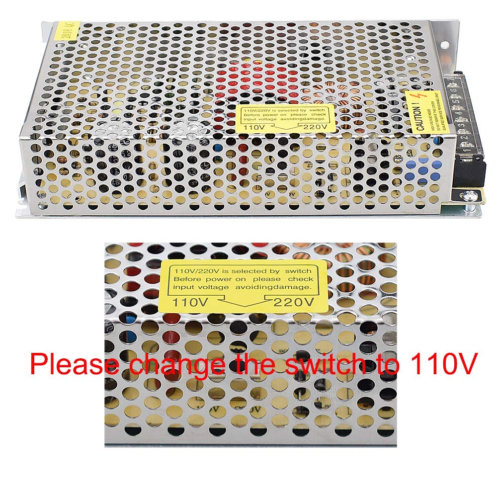 AC 110V/220V to DC 12V 15A 180W Power Supply Transformer Switch,MKASYON AC/DC Switching Adapter Converter Driver for LED Strip Light,CCTV Camera,Security System Computer Project,Radio (12V15A)