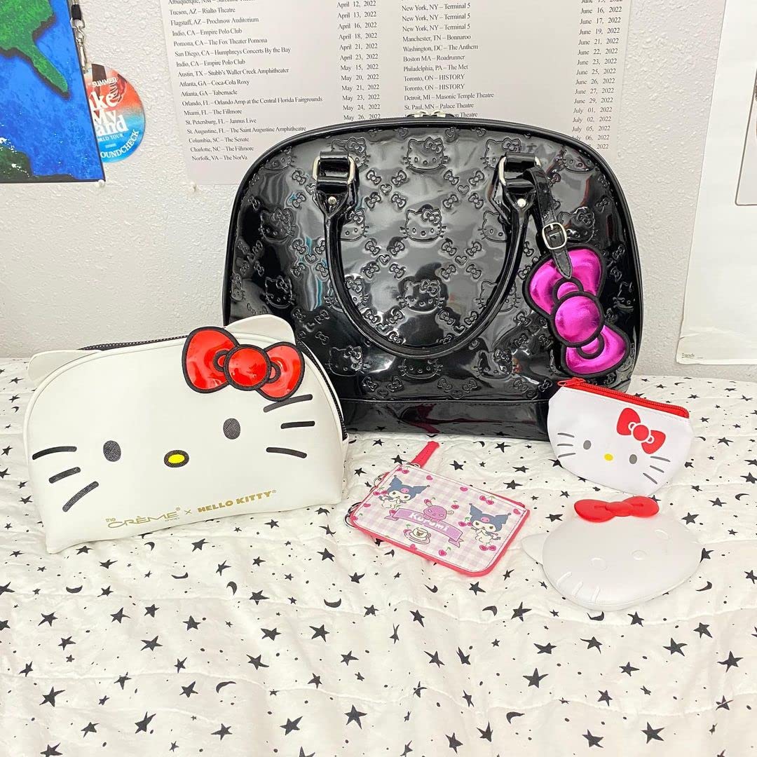 Impressions Vanity Hello Kitty Kawaii Compact Mirror with Touch Sensor Switch for Purse, LED Makeup Mirror with 2X Magnifying Top and Adjustable Brightness (White)