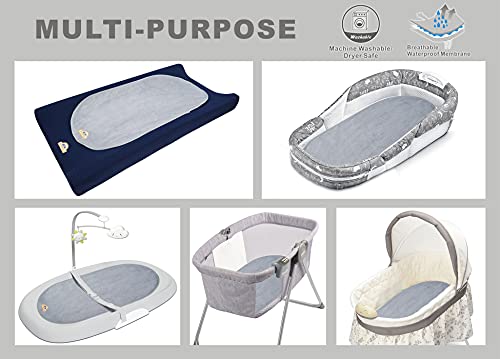 BlueSnail Soft and Comfortable Waterproof Changing pad Liner Portable Coral Fleece Diaper pad Liner (Gray)