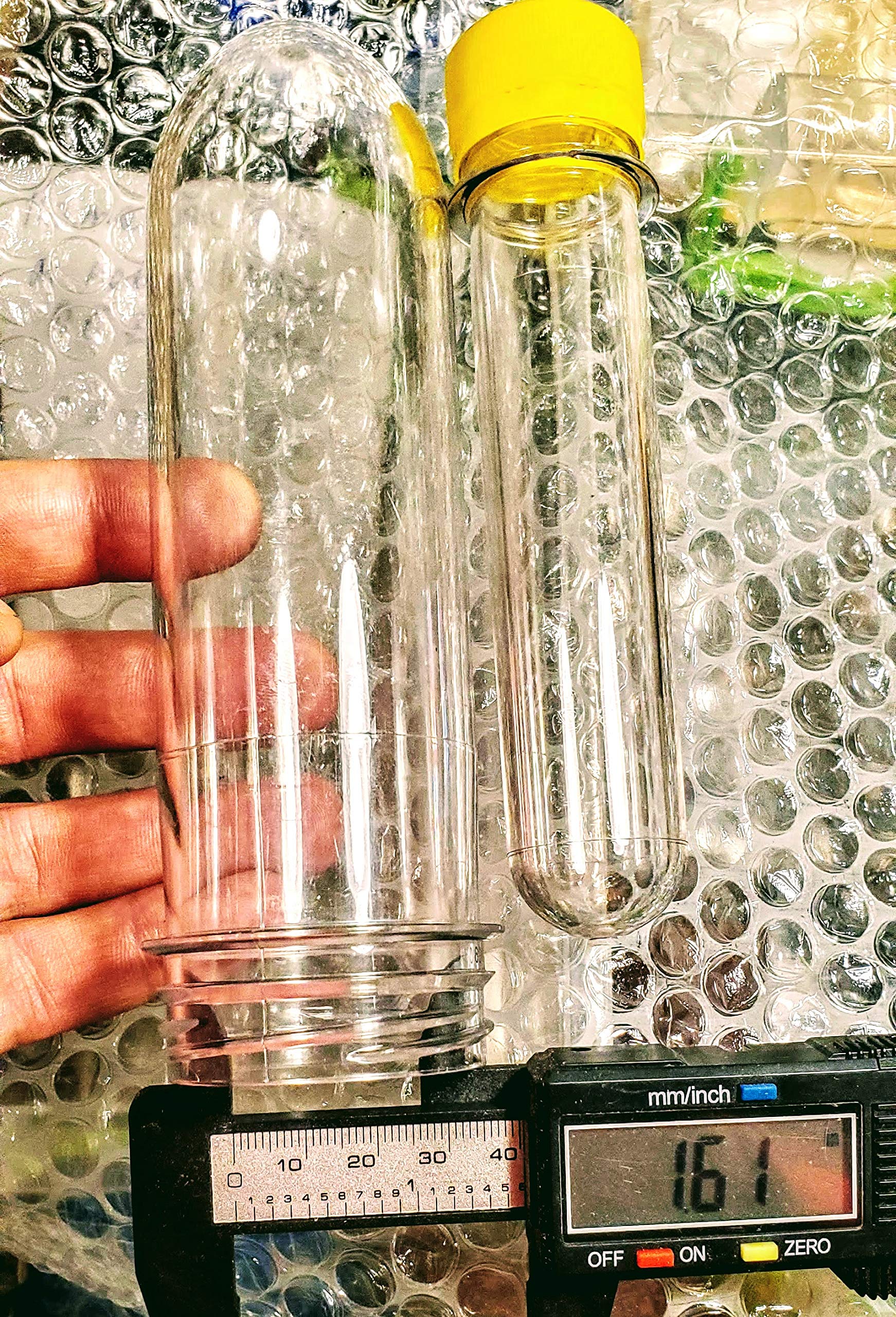 1UA Bottle Extra Large Preform 3x6.75oz and Regular 3x1.5oz (6pcs) Baby Soda Test Tubes Rugged Clear Plastic Geocache Waterproof Storage Science Experiment Container Electronics GPS Housing Unit IoT