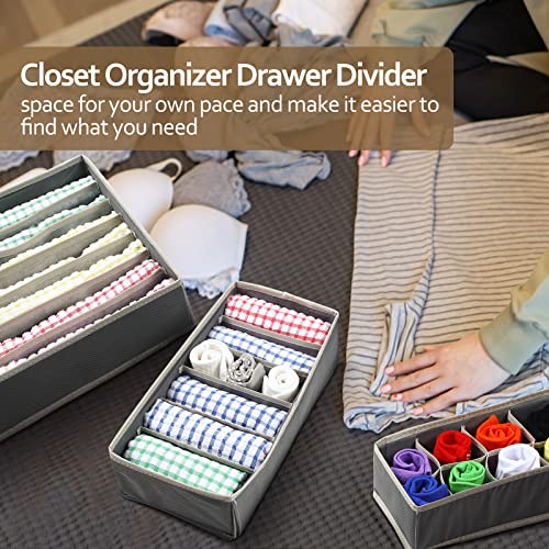 16 Pieces Closet Underwear Organizer Drawer Divider Foldable Bra Organizers Cabinet Clothes Socks Drawer Organizer Storage Box Baskets for Underwear, Bras, Socks, Ties and Towels