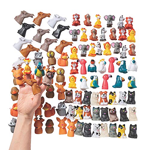 Bulk Animal Finger Puppet Assortment - 96 Pc. - Toys - 96 Pieces