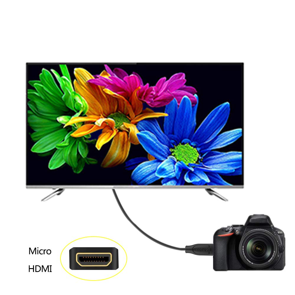 Anbear Micro HDMI to HDMI Cable 3FT, HDMI to Micro HDMI 3 Feet Support 3D 4K 60Hz Ultra HD(HDMI to Micro HDMI) Compatible