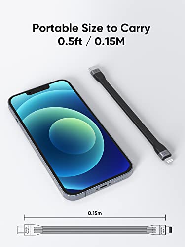 CableCreation USB C to Lightning Cable Short, [MFi Certified], 15 cm Fast Charging Cable & Data Transfer, for iPhone 14/14 Pro Max/13/13 Pro/12/12 Pro/11/X/XS/XR/8, iPad and AirPods Pro, etc.